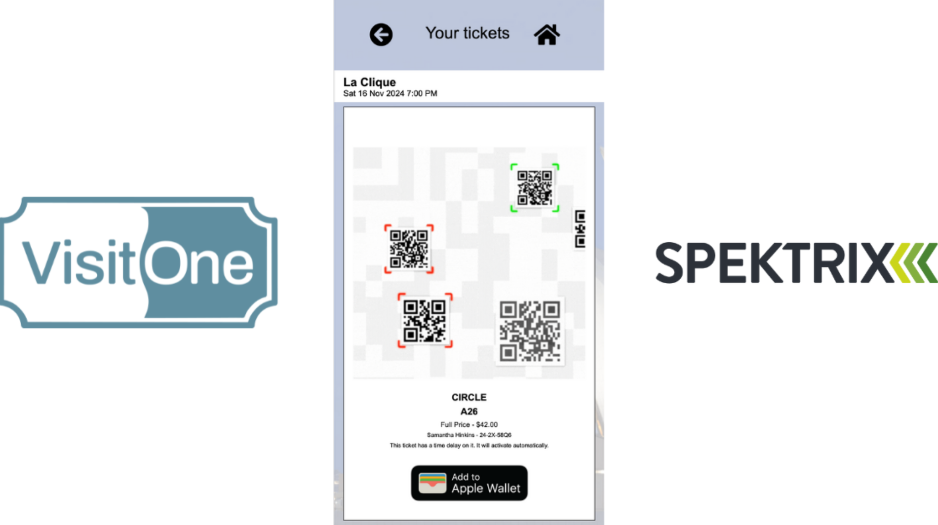 Spektrix integration for secure digital tickets | VisitOne